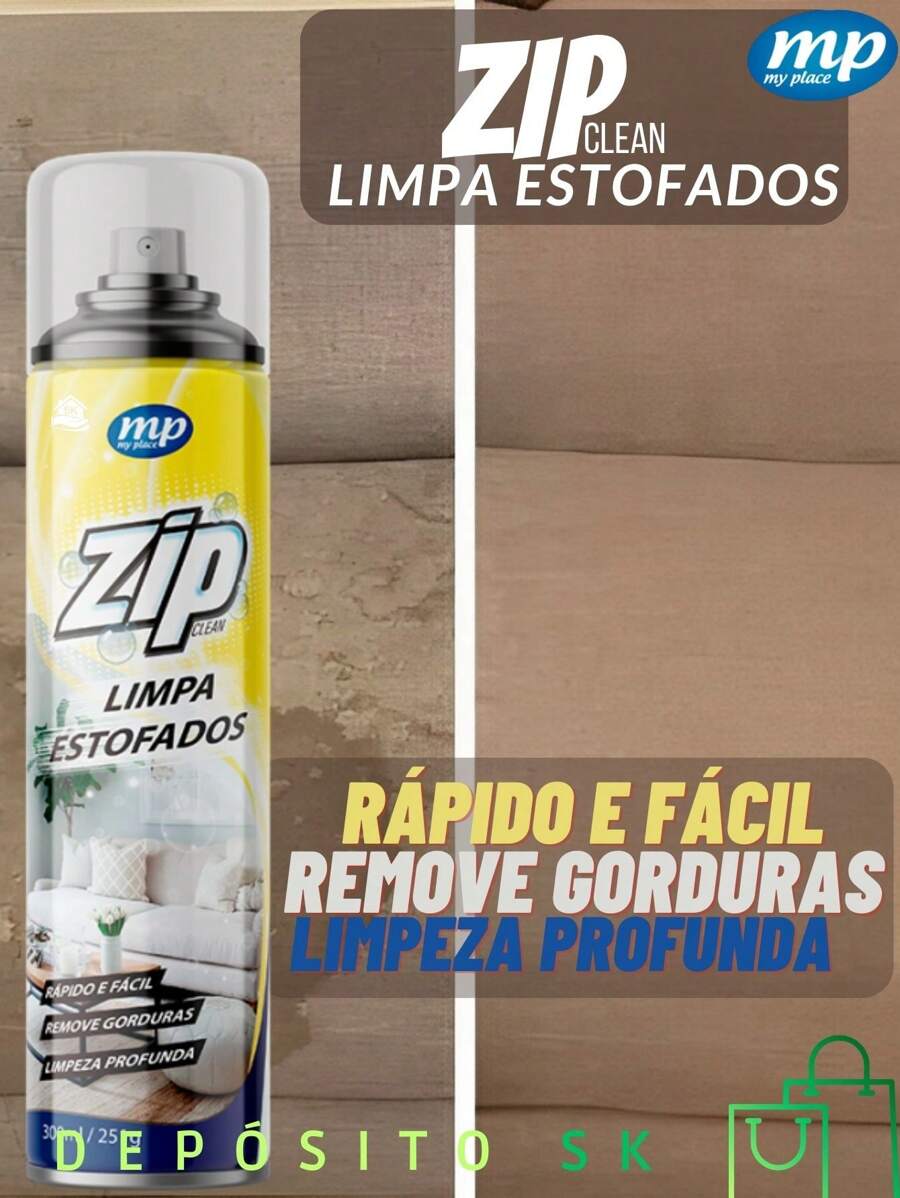Kit 3 Limpa Estofados Zip Clean 300ml Limpeza De Sofá Carpete Tapetes ...