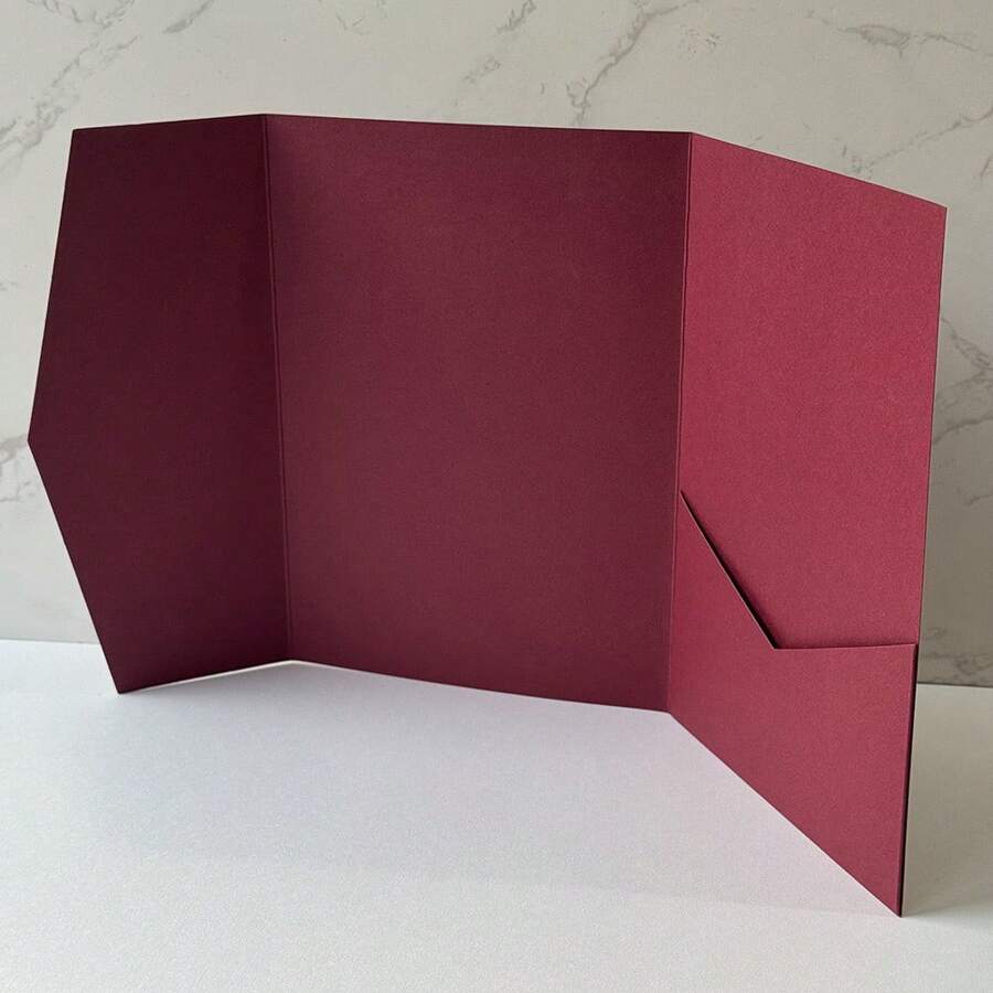 25 Pieces Tri-Fold Pocket Wedding Invitation Cover, Engagement XV ...