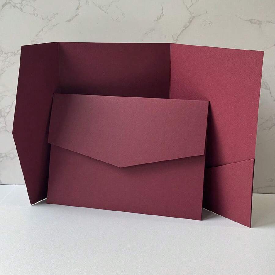 25 Pieces Tri-Fold Pocket Wedding Invitation Cover, Engagement XV ...