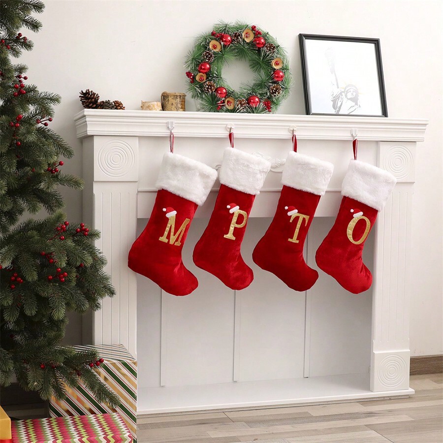 Sanrio Premium Christmas Letter Socks, Red Velvet High-End Gold ...