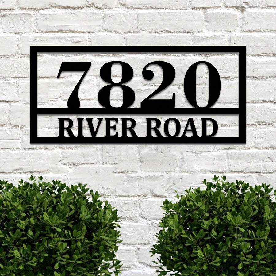 Custom Metal House Number And Street Name Sign - Personalized Address ...