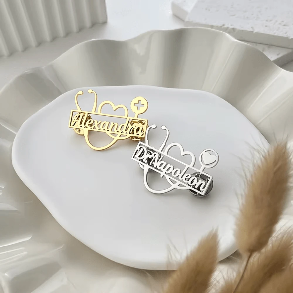Personalized Customized Doctor Name Brooches For Healthcare Worker ...