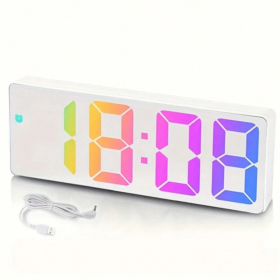 Reloj digital LED de espejo simplificado y reloj despertador de doble ...