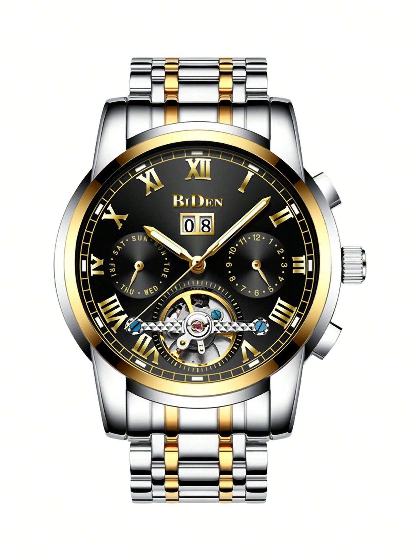 BIDEN Reloj automático mecánico de precisión para hombres con ...