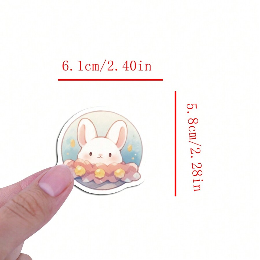50PCS Cute Bunny Stickers Vinyl Aesthetics Stickers For Scrapbooking ...