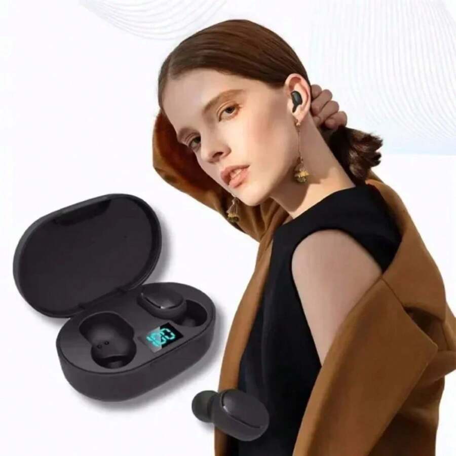 E6S TWS Wireless Bluetooth Headphones Waterproof Noise Cancelling LED ...