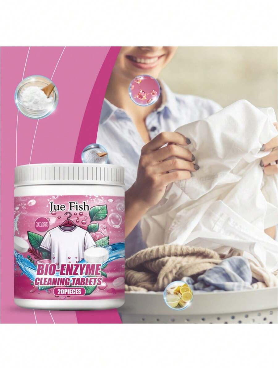 Clothing Cleaning Effervescent Tablets - Biological Enzyme Explosive Salt Clothing Stain Remover ...