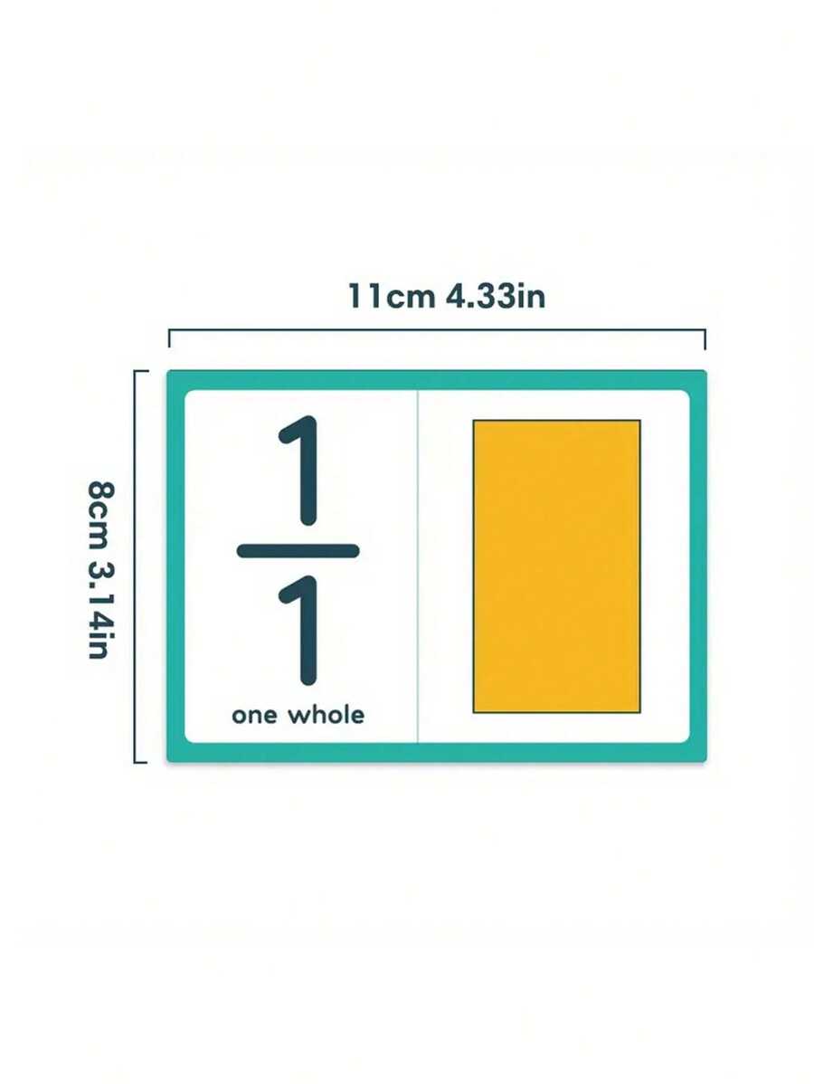 Toddler Fraction Flash Cards For Grades 2-5 - Colorful Math Learning ...