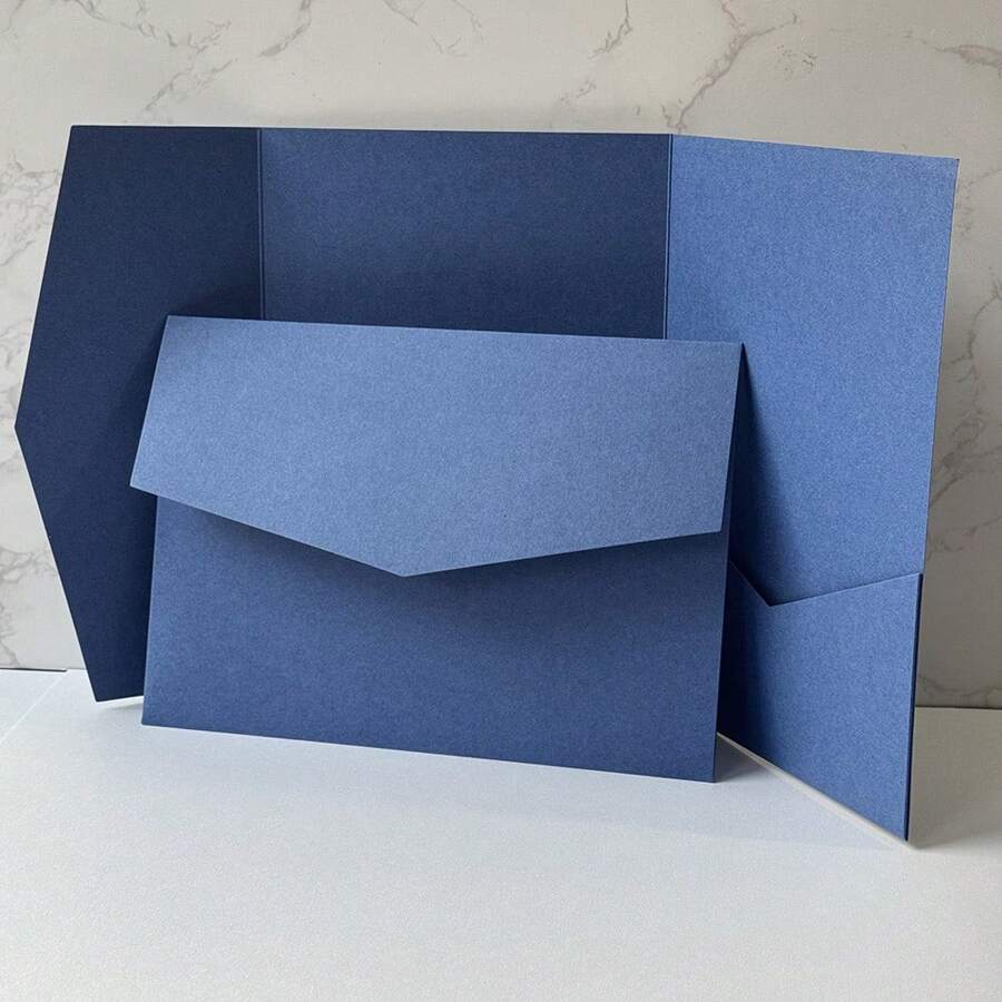 25 Pieces Tri-Fold Pocket Wedding Invitation Cover, Engagement XV ...