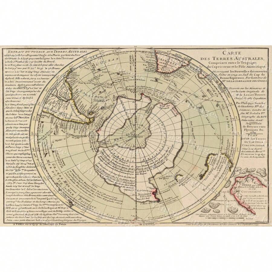 Vintage Imagery Old Map Of South Pole - Antarctica Map Historic South ...