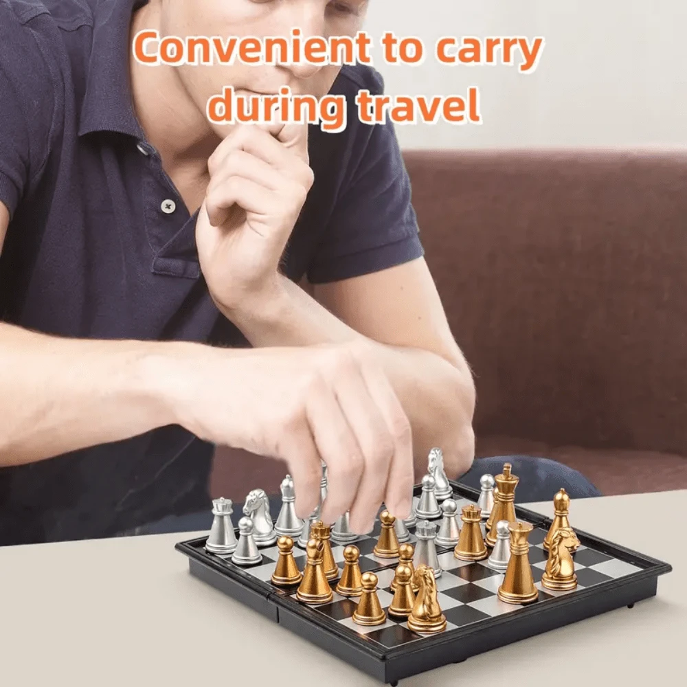 Foldable Magnetic Chess Board, Portable Tabletop Game, Family Party ...