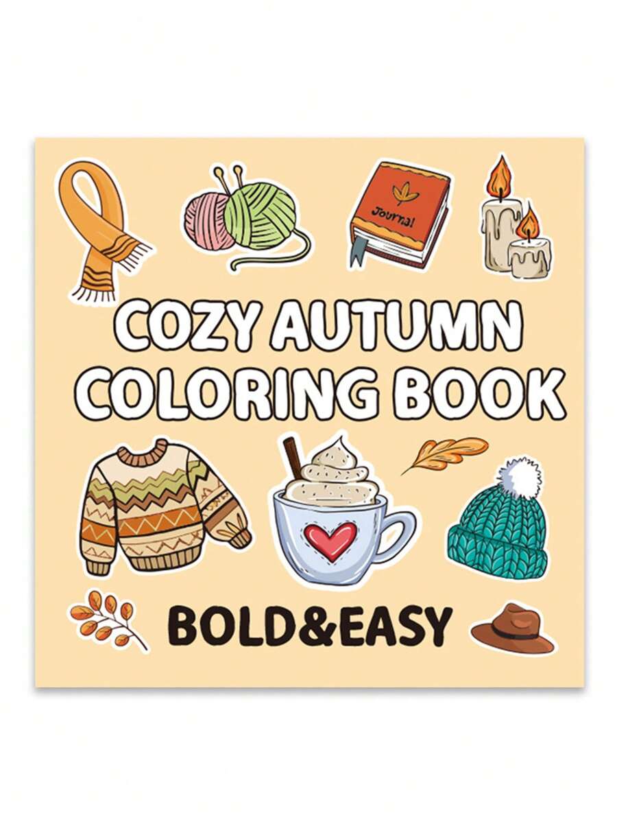 1pc Creative Coloring Book, 40 Pages Of Comfortable Autumn Cartoon ...