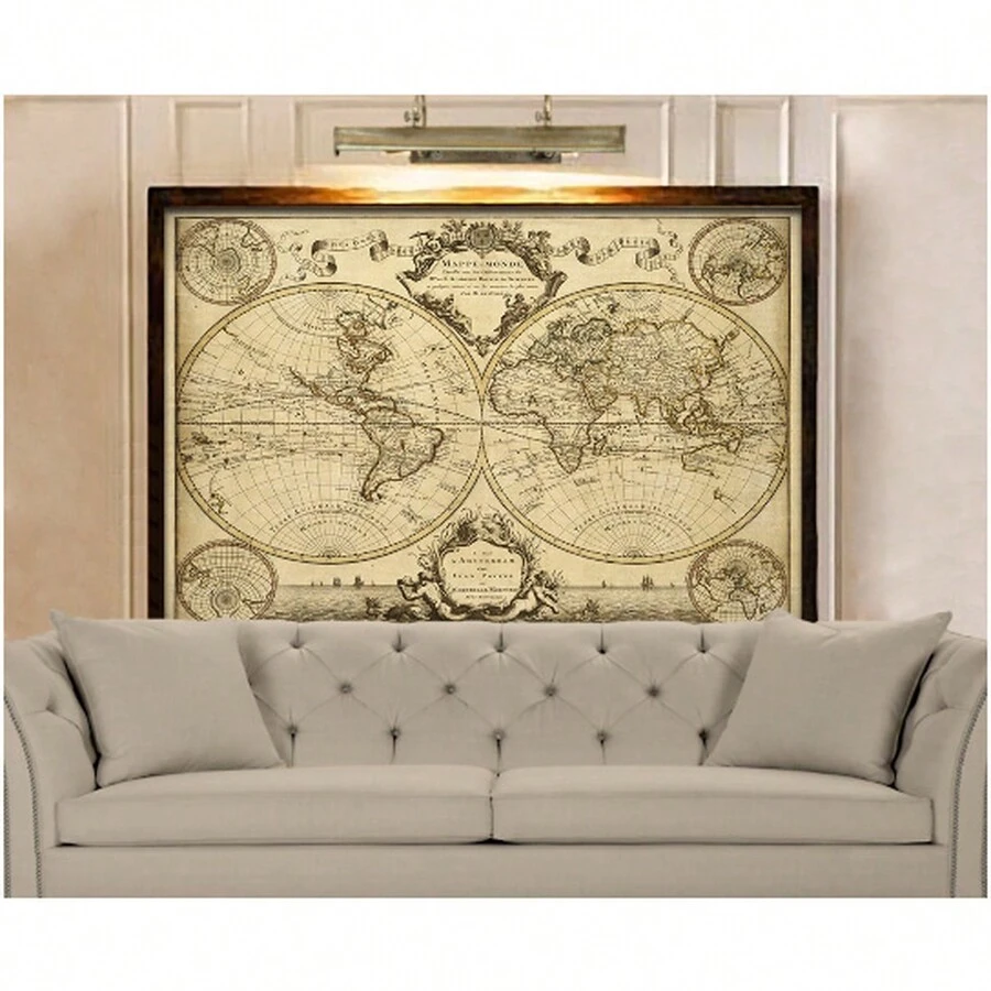 Vintage Imagery 1720 Old World Map Restoration Hardware Style World Map ...
