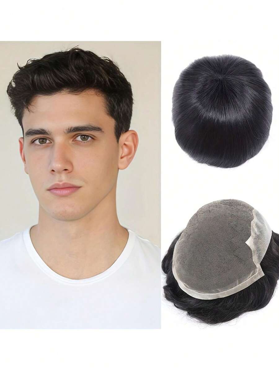 HD Lace Toupee Human Hair Replacement Systems For Men Swiss Lace Front ...