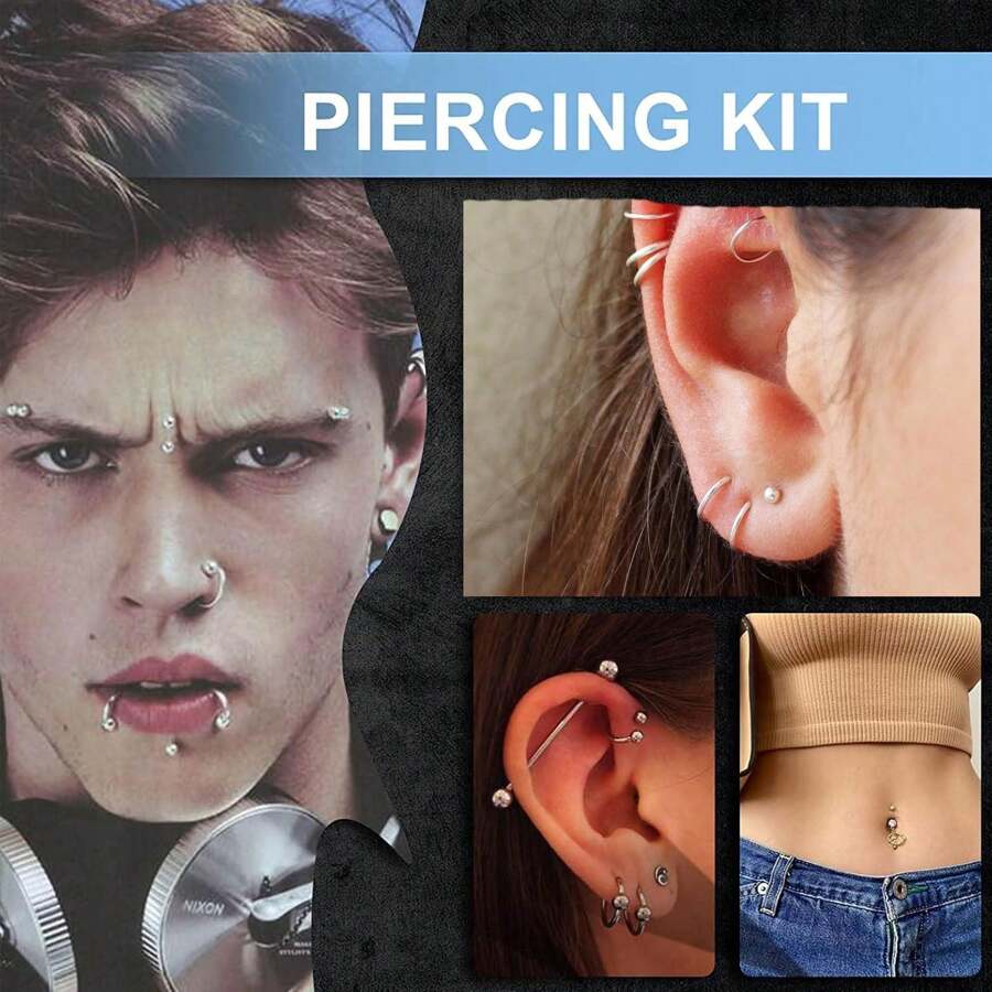 Piercing Kit For All Piercings Professional Nose Piercing Kit Septum ...