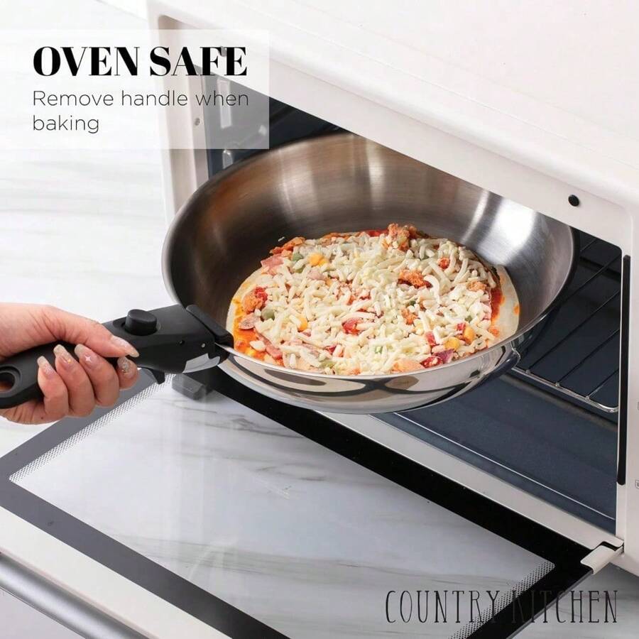 Country Kitchen Cookware Set With Removable Handle, Oven & RV Safe Pots ...