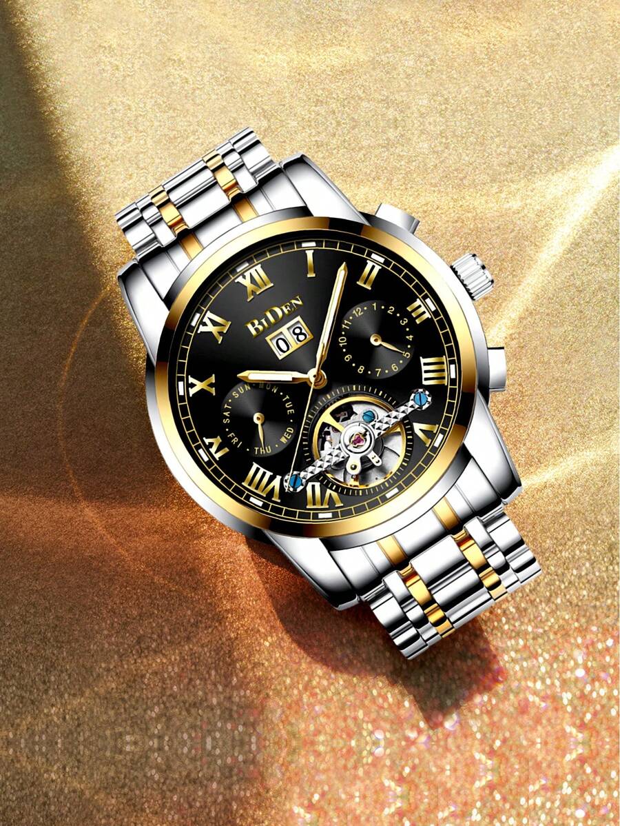 BIDEN BIDEN Precision Men's Watch Mechanical Automatic Watch Calendar ...