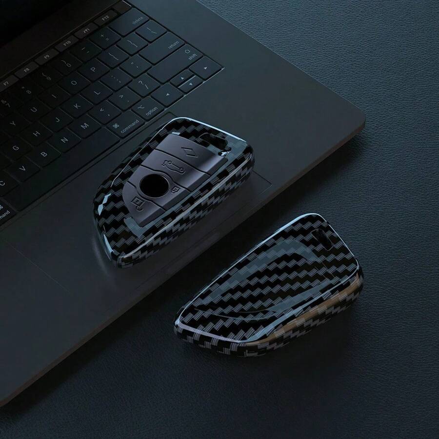 Glossy Carbon Fiber Pattern Car Key Cover For BMW 1 2 3 4 5 6 7 Series ...