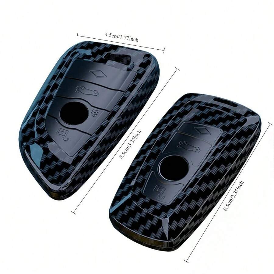 Glossy Carbon Fiber Pattern Car Key Cover For BMW 1 2 3 4 5 6 7 Series ...