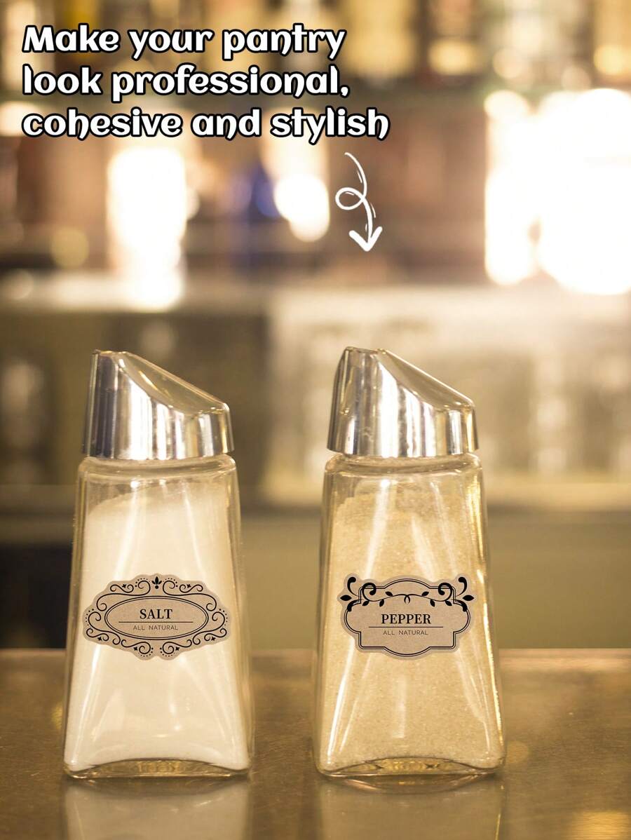 12/23/46pc Custom Kitchen Labels, Personalized Text Kraft Paper Kitchen ...