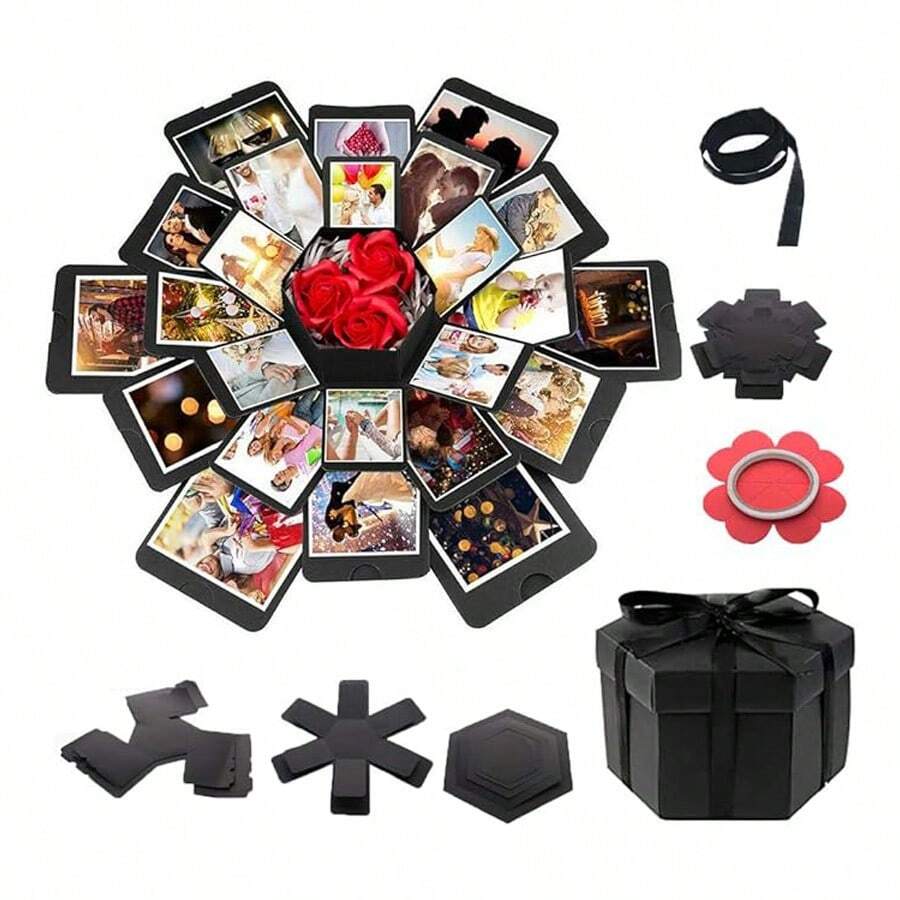 Explosion Box 6 Faces Creative Gift Box,Love Memory DIY Handmade Photo ...
