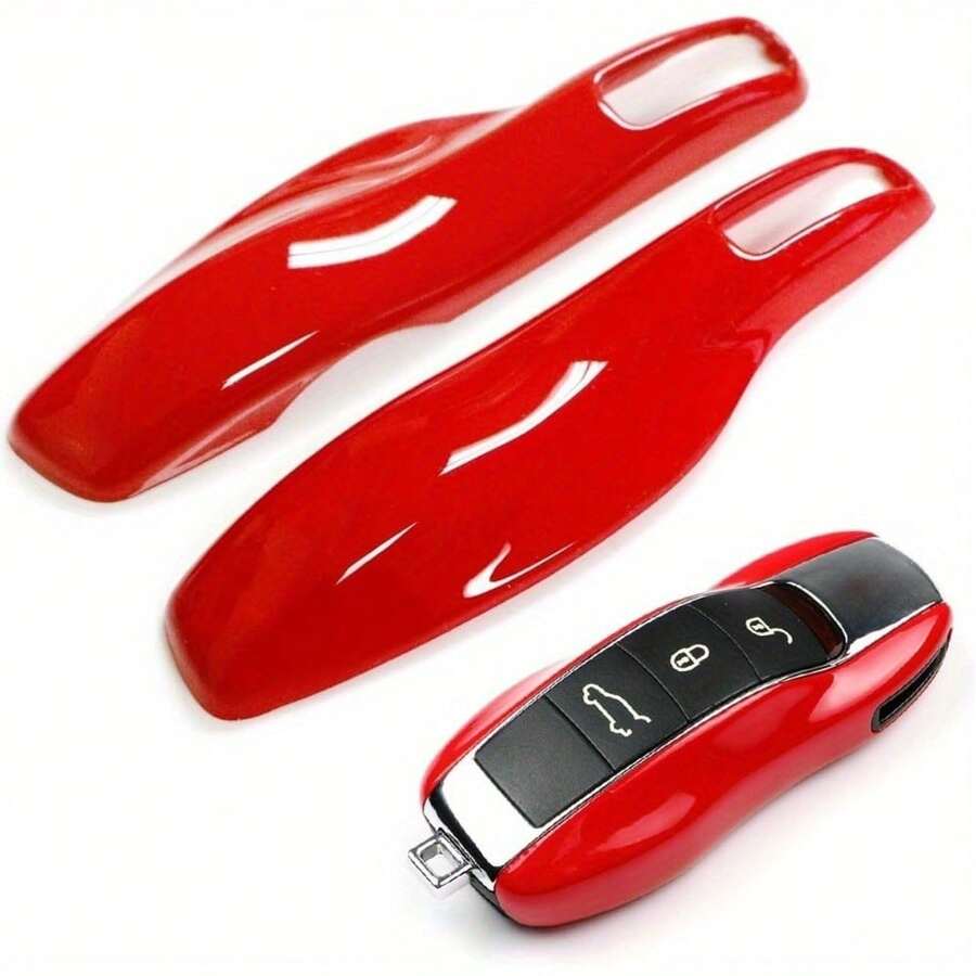 Glossy Red Car Key Fob Case For Porsche For Panamera For Cayenne For ...