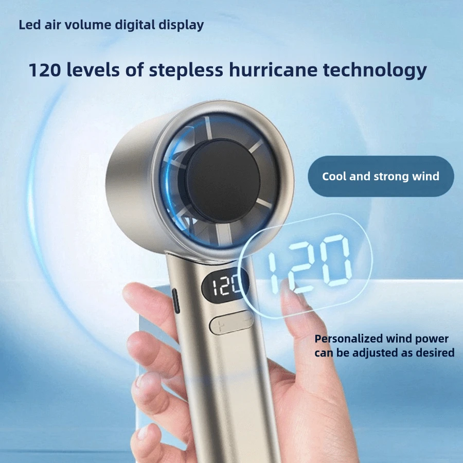 Handheld Powerful Fan With 120 Speed Infinitely Variable Speed, USB ...