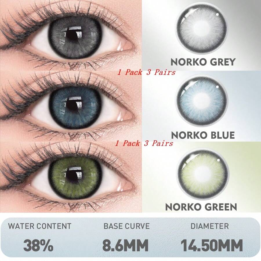 Lentes de contacto de color de la marca Lalens Dawn Norko, paquete de 1 ...
