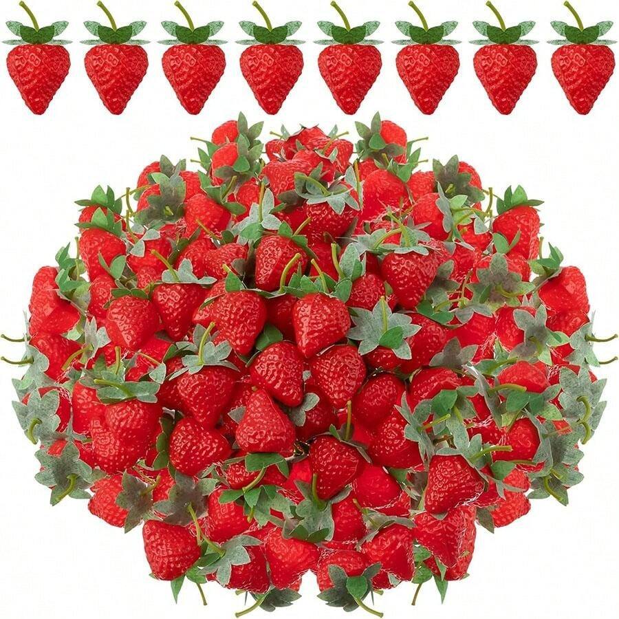 Artificial Strawberries Realistic Strawberry Decor Plastic Simulation ...