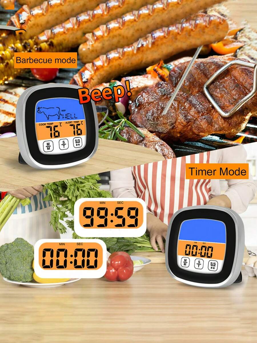 1pc Durable Digital Food Thermometer BBQ Grill Timer Meat Thermometer ...