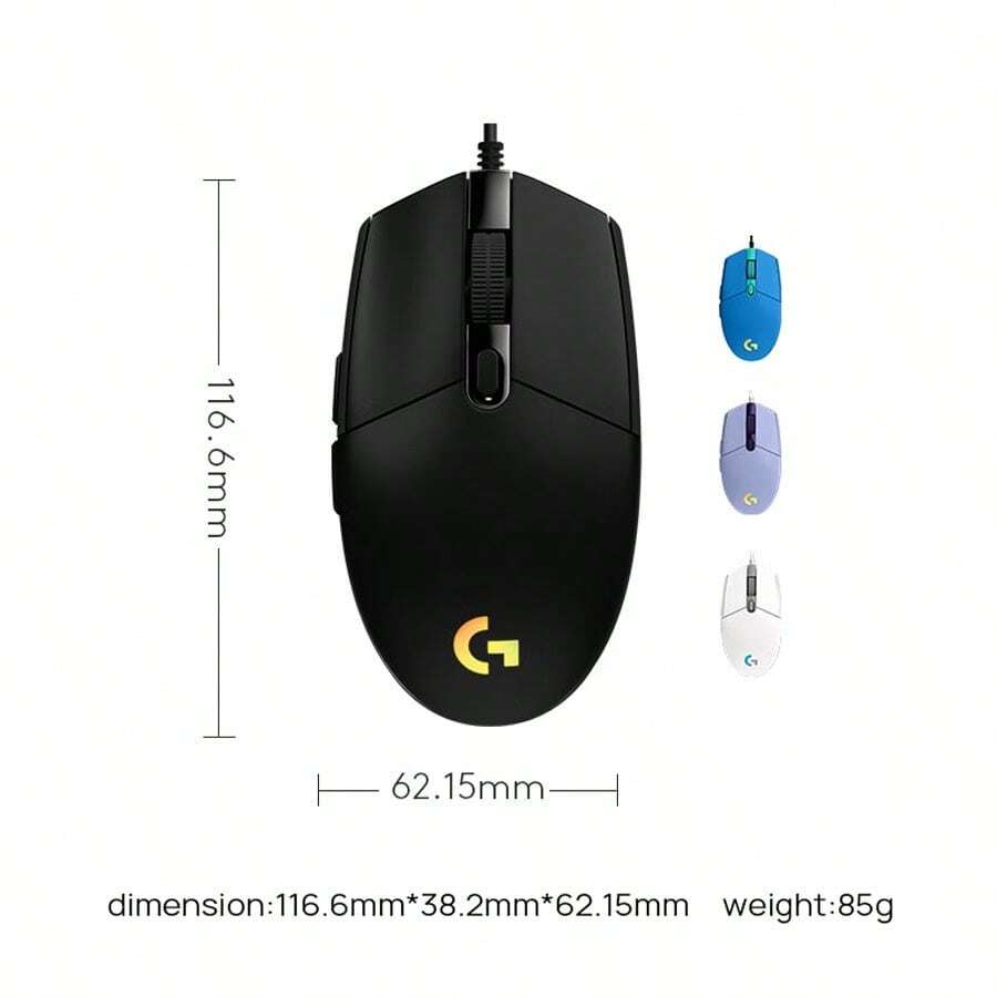 Logitech Wired Mouse G102 Mechanical Gaming Lightweight RGB Streamer ...