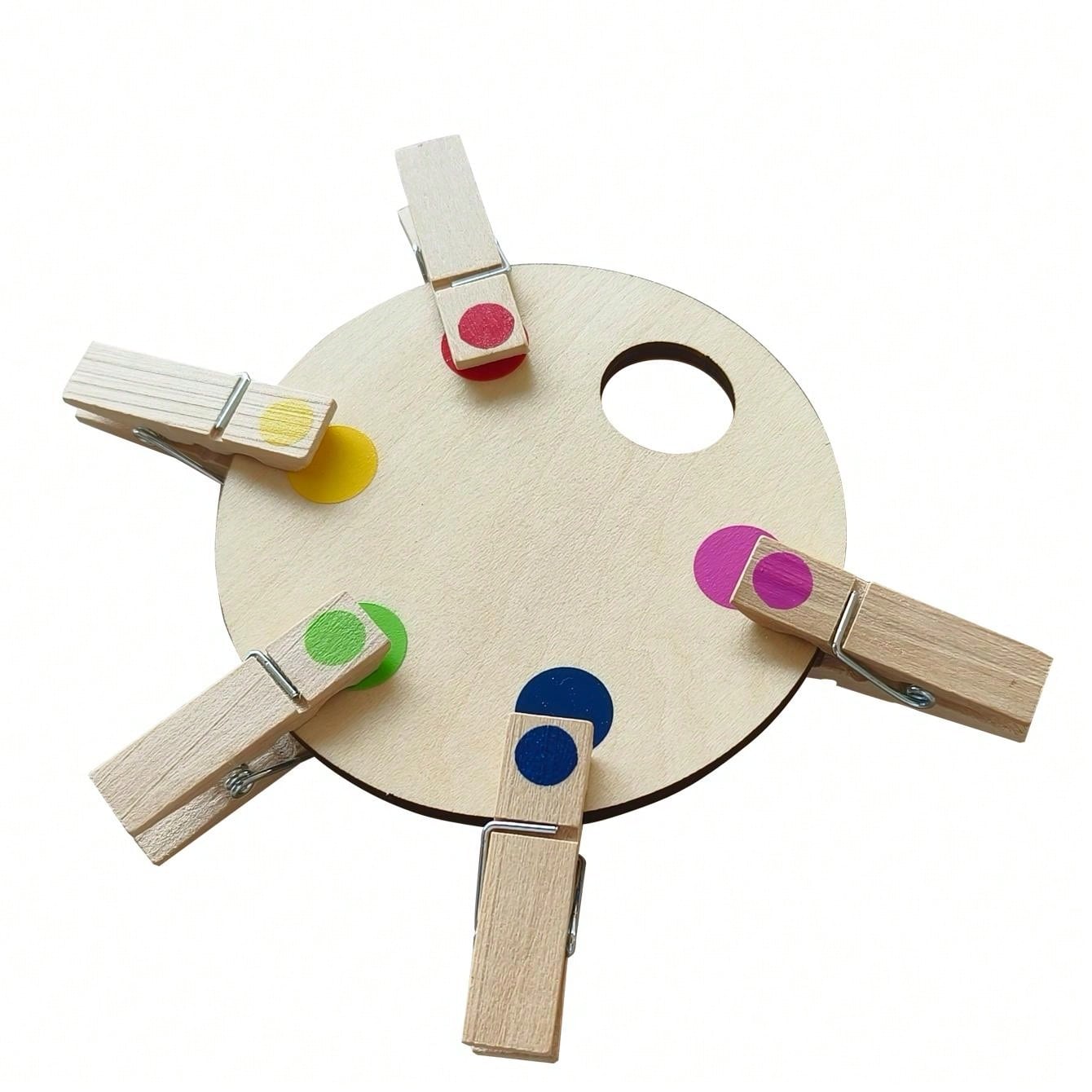 New Wooden Clips With Color Dots Matching The Color Palette Wooden