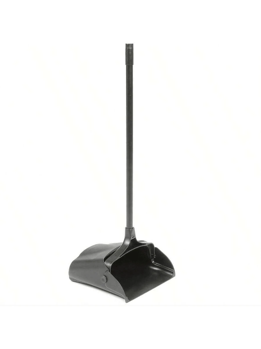 BriSunshine Long Handle Ergonomic Grip Dustpan & Black Plastic Broom ...