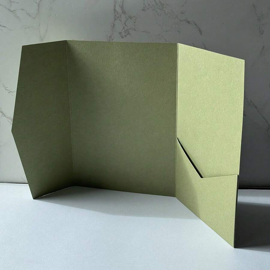 25 Pieces Tri-Fold Pocket Wedding Invitation Cover, Engagement XV ...