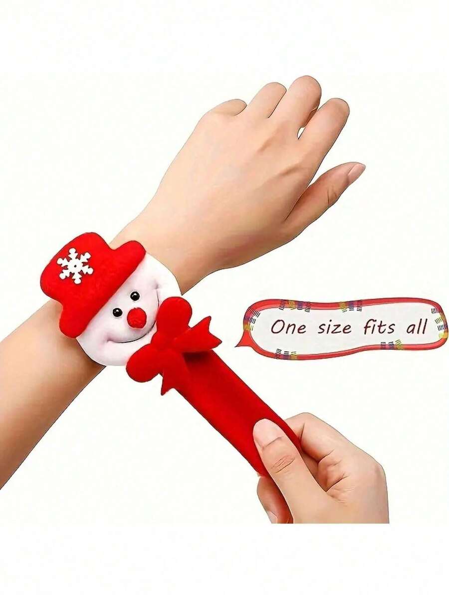 1/10pcs Christmas Slap Bracelets Party Favors Set Featuring Santa Claus ...