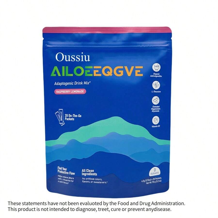 Oussiu Supercalm Powdered Drink Mix, Raspberry Lemonade, L Theanine ...