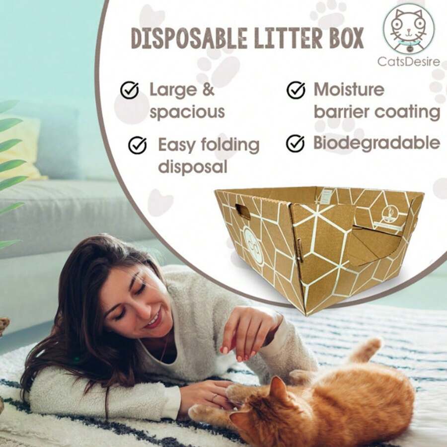 Cats Desire Litter Boxes Disposable Litter Box Cats Desire Top-Side ...