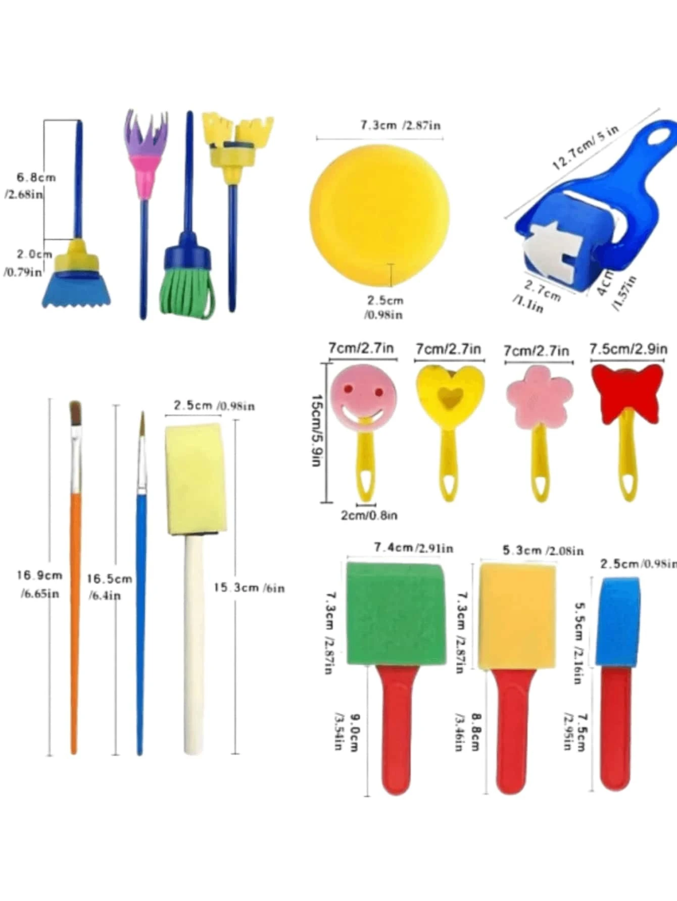 30-Piece Sponge Brush Set For Diy Crafts - Art & Graffiti Painting ...