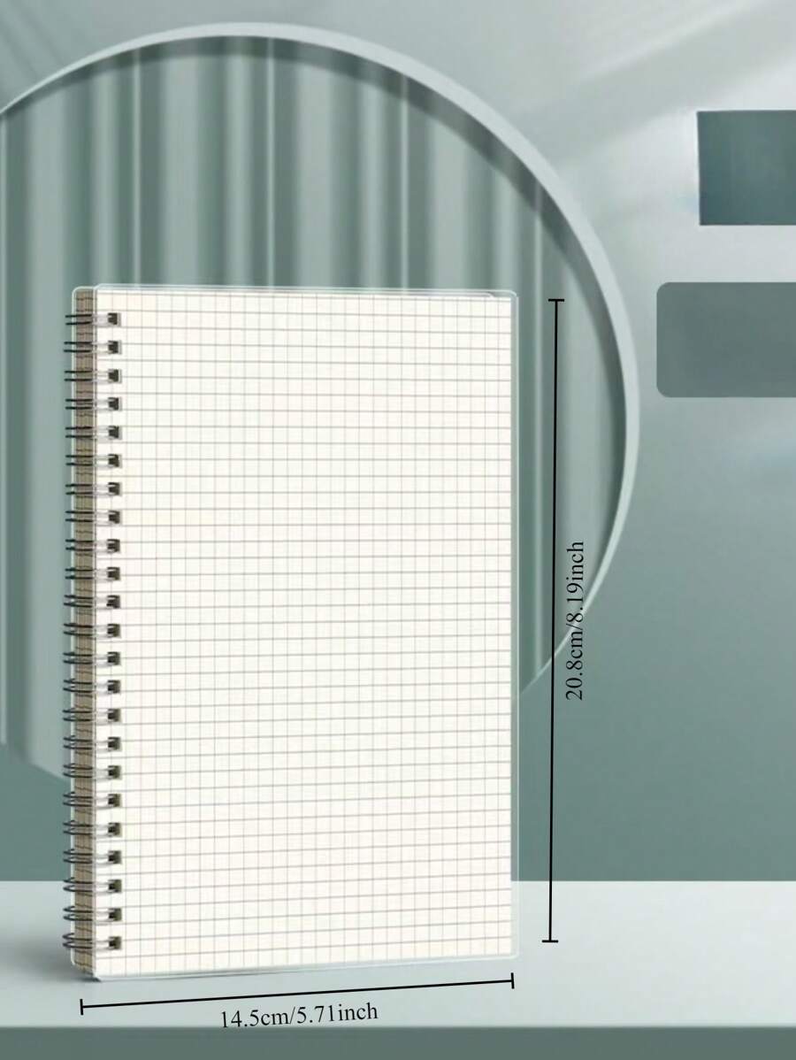1pc/80 Pages Square Spiral Notebook, Flip-Cover Diary, Graph Paper Memo ...