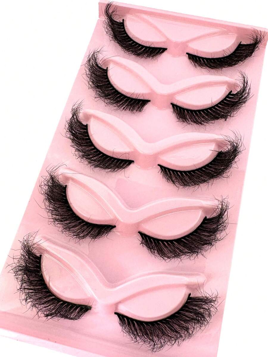 10 Pairs Fox Eye Cat Eyelash Extensions - Natural & Thick Angel False ...
