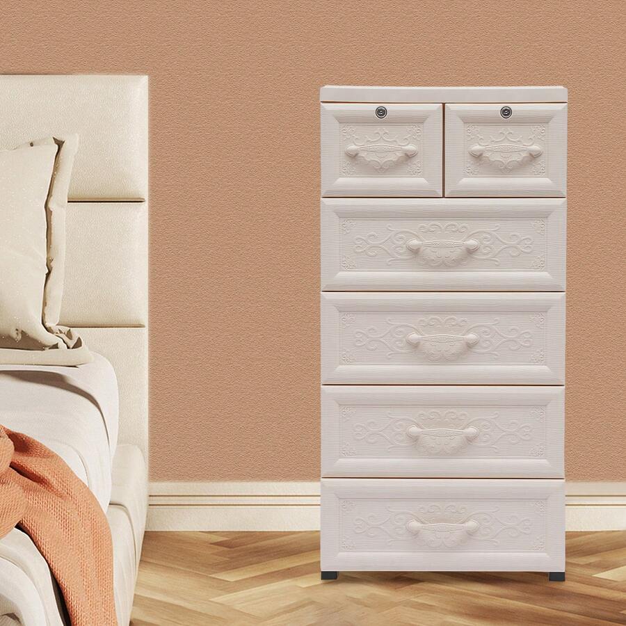 5-Tier Storage Cabinet 50*35*102cm, European Style Organizer Cabinet ...