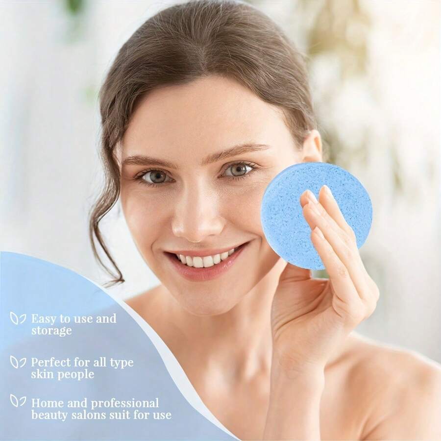 Compression Face Sponge - Reusable, Exfoliating Cleansing Puffs To ...