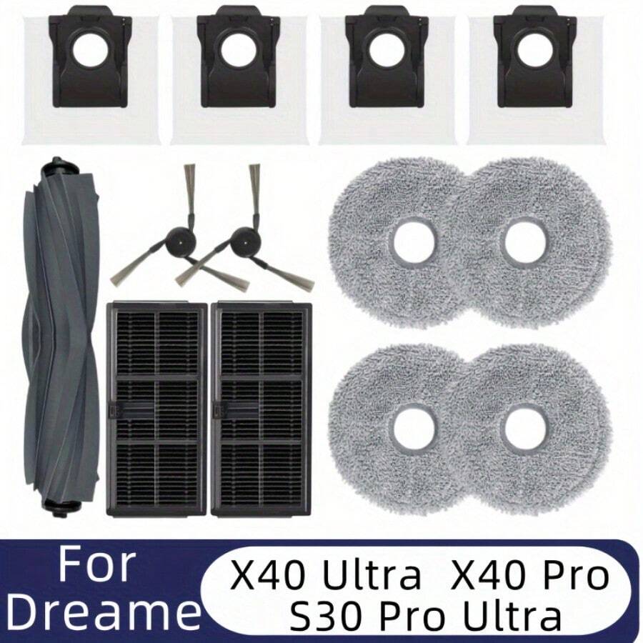 Dreame Bot X40 Ultra, X40 Pro, S30 Pro Ultra Vervangende Onderdelen: Hoofdrol, Zijborstel, HEPA ...
