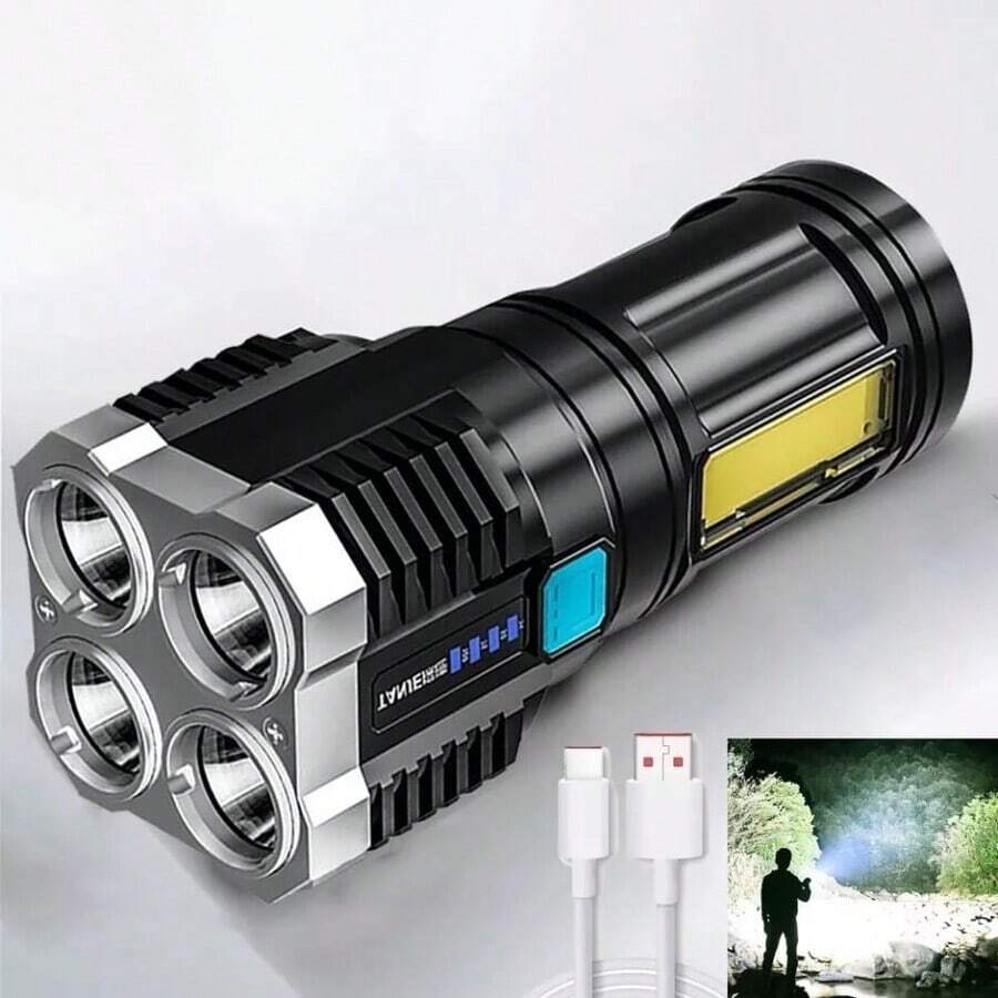 World's Strongest Led Flashlight Powerful 1500m 4 USB Rechargeable ...