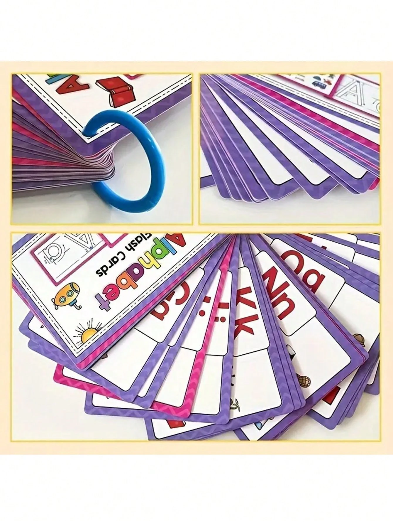 26 Letter Phonics CVC Word Recognition Flashcards + 1 Rewritable Pen ...