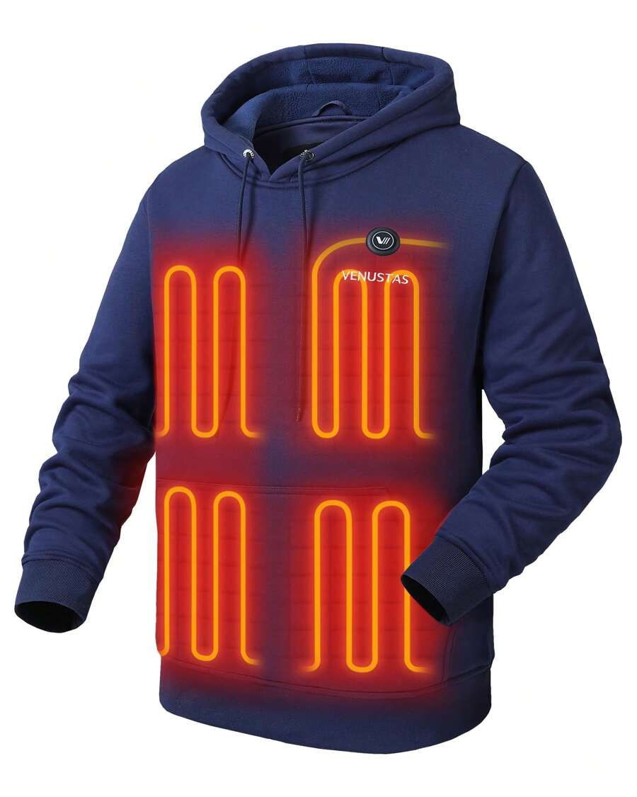 Venustas Unisex Heated Hoodie With 7.4V Battery Pack, 5 Heating Zones ...