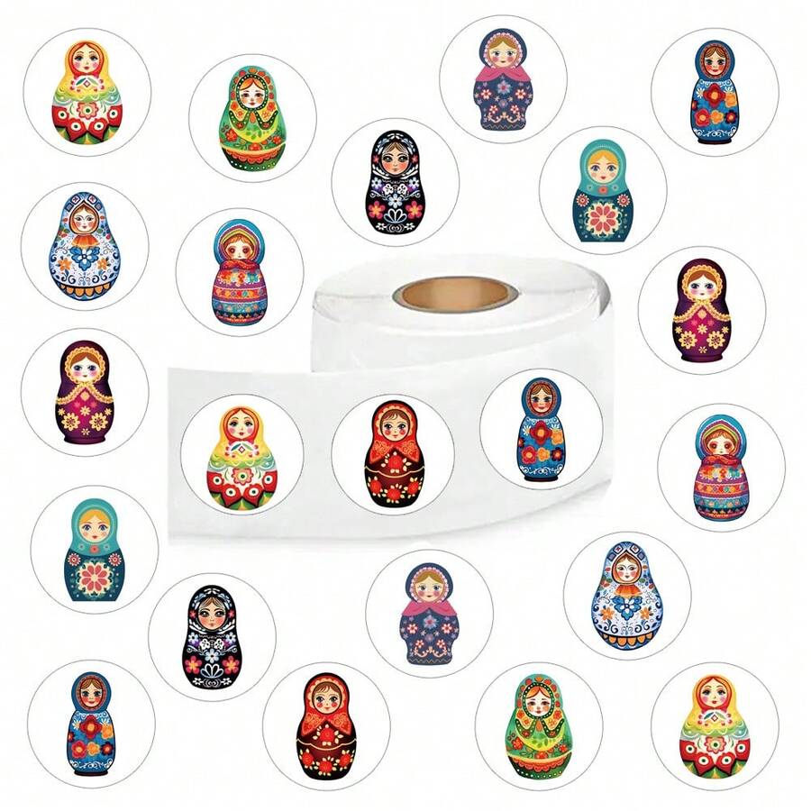 500pcs Russian Nesting Doll Stickers, Cute Cartoon Aesthetic Sticker ...