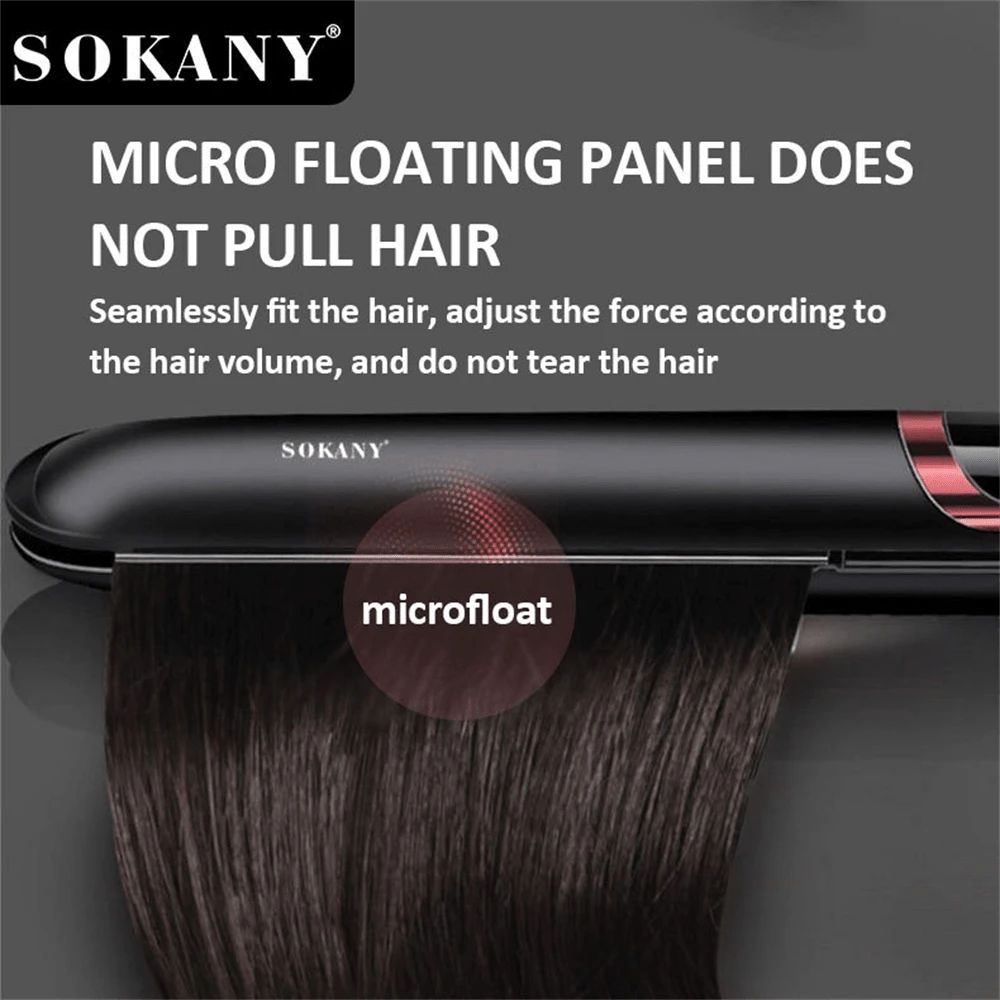 Christmas Gift SOKANY955 Hair Straightener Hairdressing Styling LED LCD Sliding Screen Splint ...