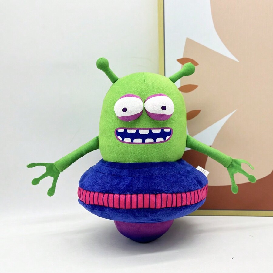 Funny Protruding Green UFO Alien Plush Toy, Horror Doll Can Be Given As ...