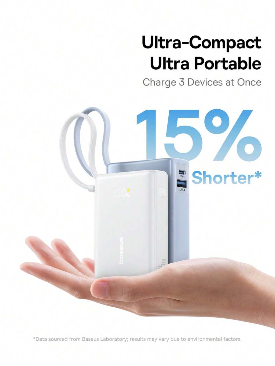 Baseus 2025 Picogo 45W Powerbank 10000mAh Super Mini tragbare Batterie, Smart Digital Display ...